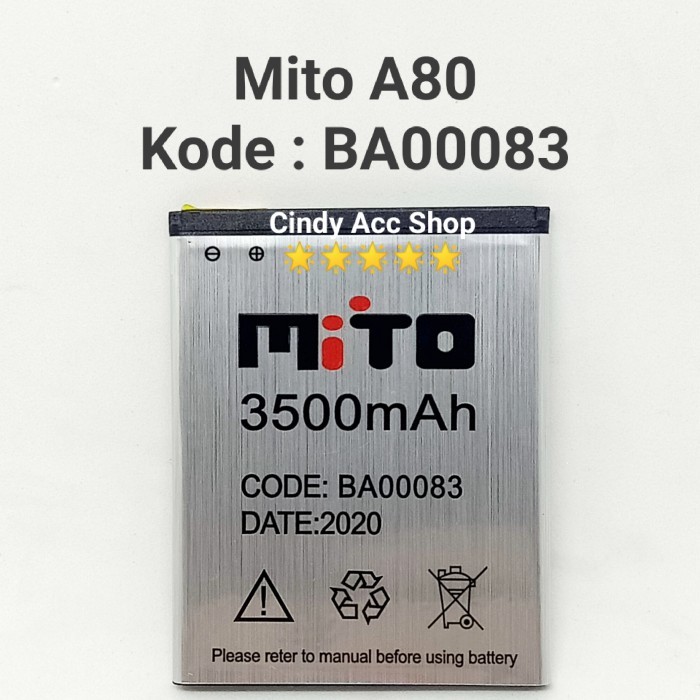 Jual Baterai Batre Battery Mito A80 BA00083 | Shopee Indonesia