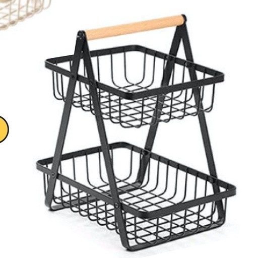 Jual AB Keranjang Rak Dapur Rak Buah Besi Rak Dapur Besi Kayu Serbaguna ...