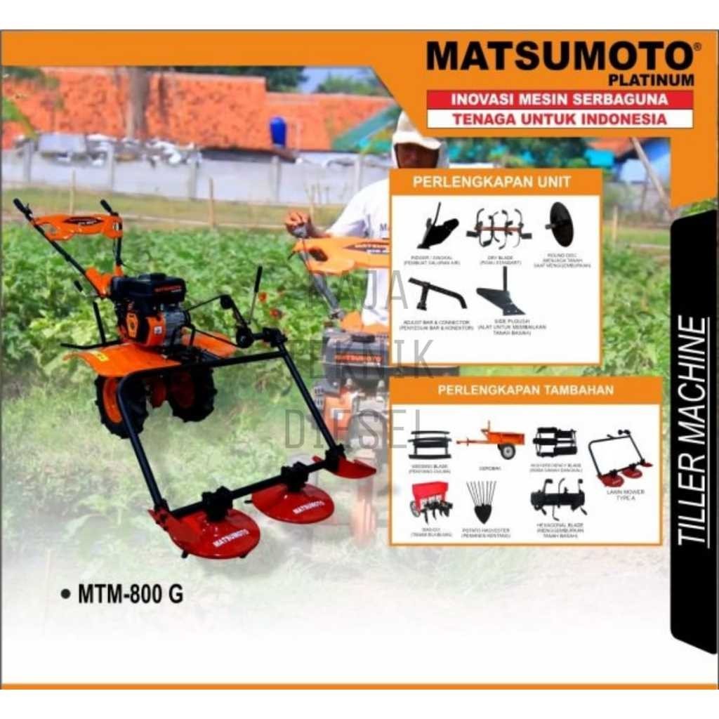 Jual Alat Pemotong Rumput Traktor Tiller Matsumoto MTM-800 G Lawn Mower ...