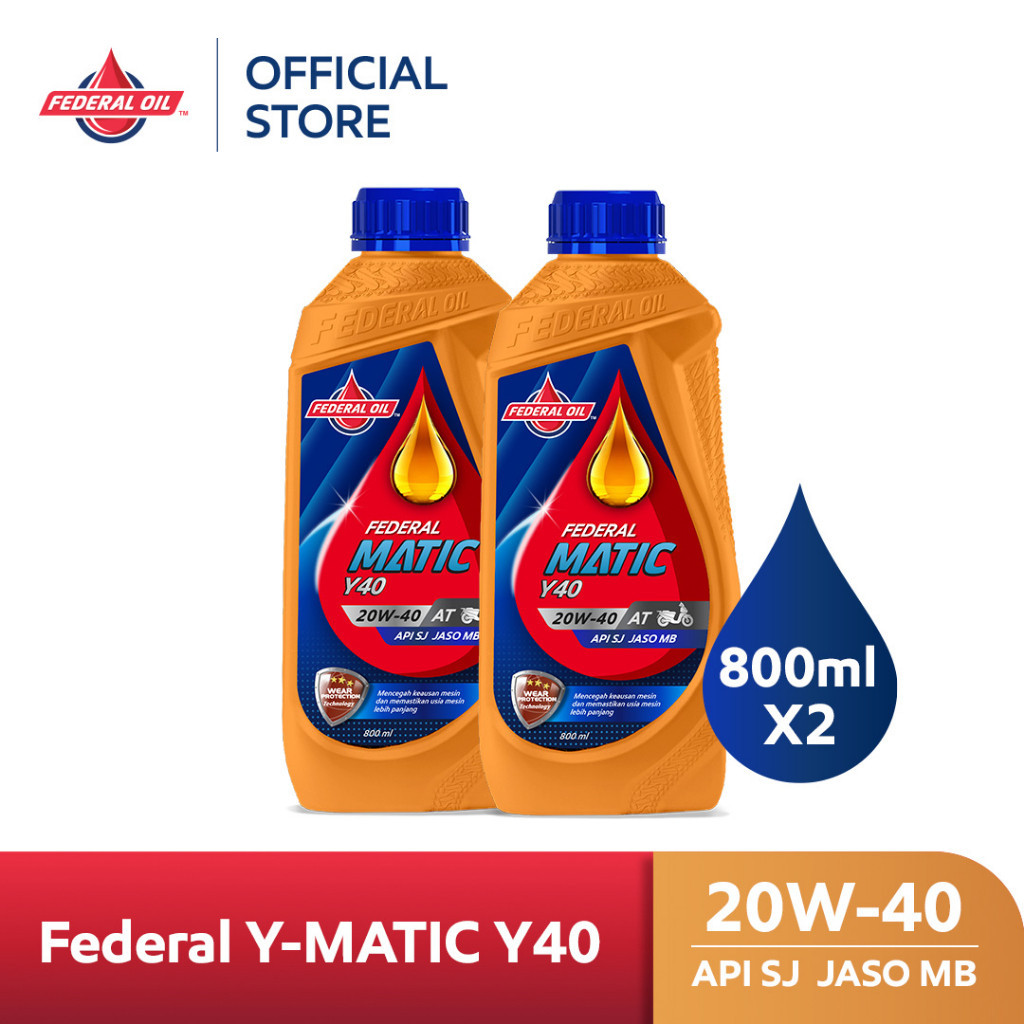 Jual FEDERAL OIL Matic y 40 20W-40 0.8L 800ml - Oli Motor Matic (2 ...