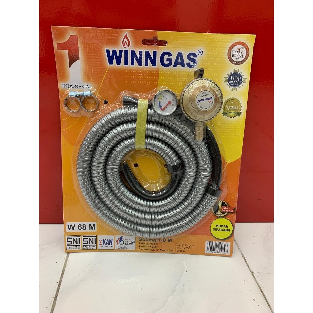 Jual [BIYOOMART] Winn Gas Selang Set Regulator W 68 Meter / Winn Gas ...
