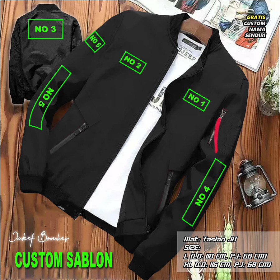 Jual CUSTOM SABLON!! JAKET BOMBER CUSTOM SABLON TERBARU / FREE CUSTOM ...