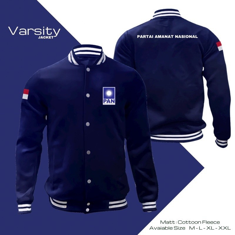 Jual JAKET PAN PARTAI AMANAT NASIONAL CUSTOM VARSITY JAKET CUSTOM ...