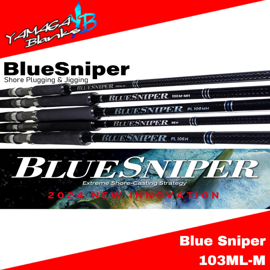 Jual Joran Pancing Yamaga Blanks Spinning Rod Blue Sniper 103ML-M ...
