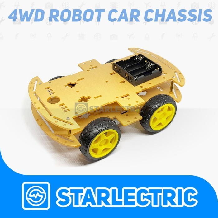 Jual Chasis Mobil Robot 4wd 4 wd Smart Car Chasis Frame Robot | Shopee ...