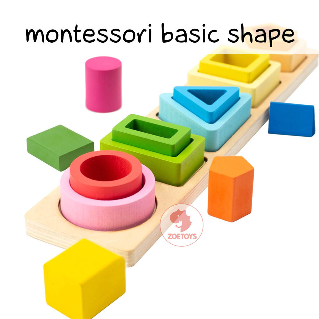 Jual Zoetoys Montessori Basic Shape | Mainan Susun Puzzle Kayu Bentuk ...