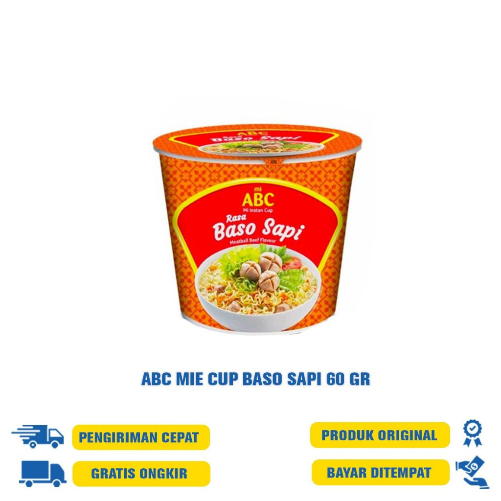Jual ABC MIE CUP BASO SAPI/SELERA PEDAS GULAI 60 GR | Shopee Indonesia