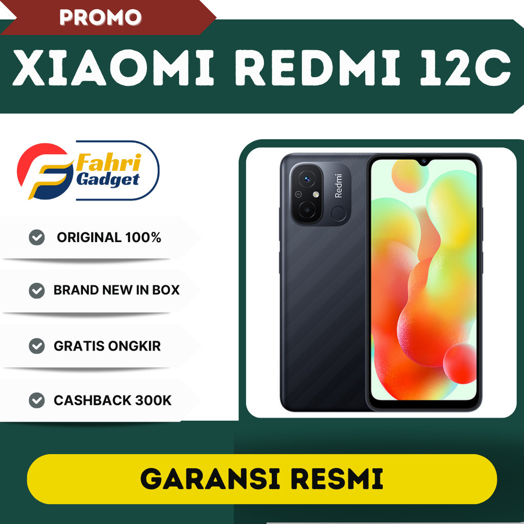 Jual Xiaomi Redmi 12C (3/32GB) (4/64GB) (4/128GB) Layar LCD 6.53 Inch ...