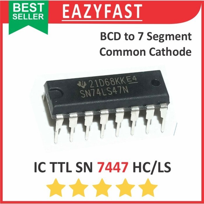 Jual IC TTL SN 7447 N HC LS DIP Decoder BCD to 7 Seven Segment CA ...