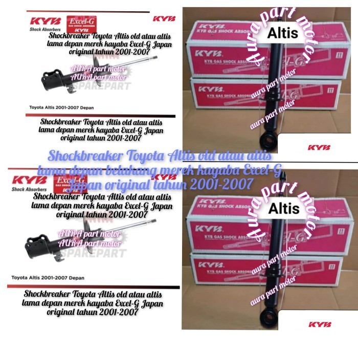 Jual SHOCKBREAKER DEPAN BELAKANG TOYOTA ALTIS LAMA / ALTIS OLD TAHUN 2002 - 2007 MEREK KYB EXCEL ...