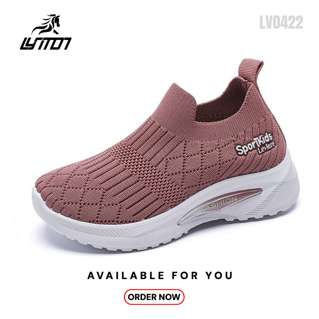 Jual LYT Baekhyun SIZE 22-33 Sepatu Slip On Anak Rajut Sepatu Kasual ...
