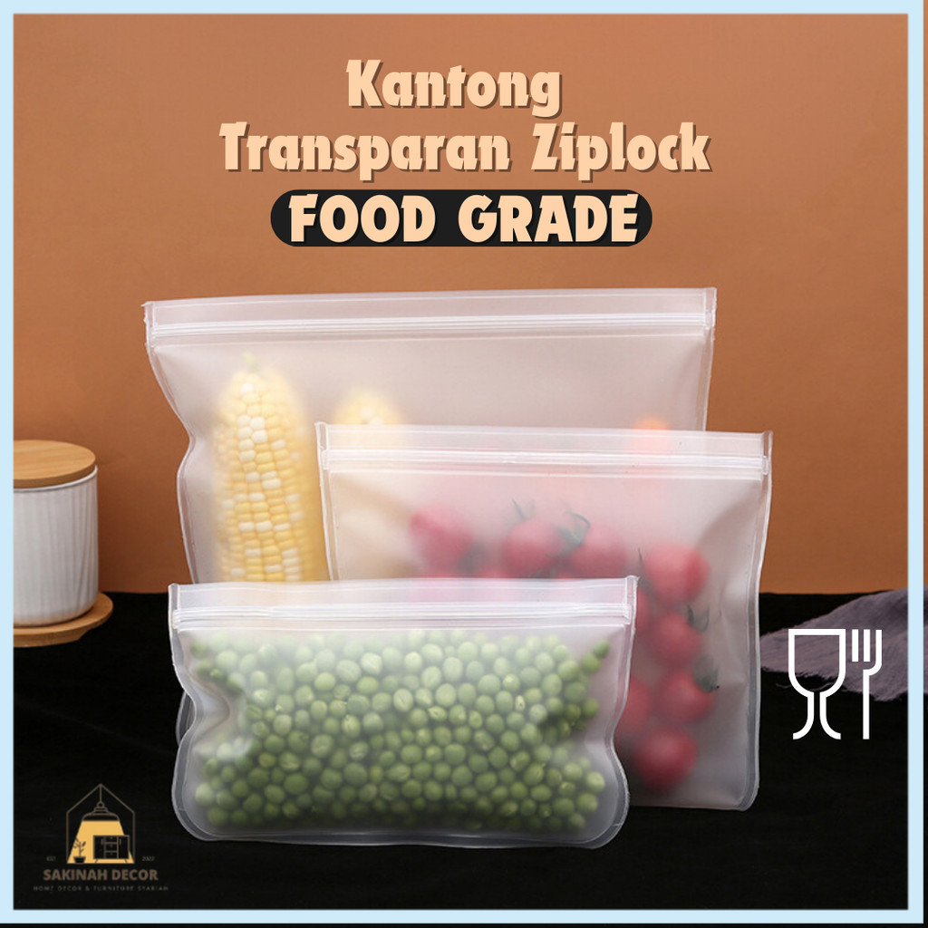 Jual Kantong Transparan Ziplock Penyimpan Buah Sayur Dan Makanan Food ...