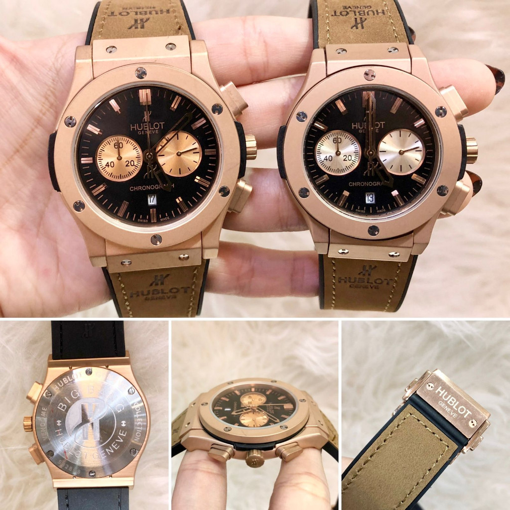 Jual JAM TANGAN PRIA DAN WANITA HUBLOT BIG BANG VENDOME ROSE GOLD BROWN BLACK DIAL JAPAN QUARTZ ...