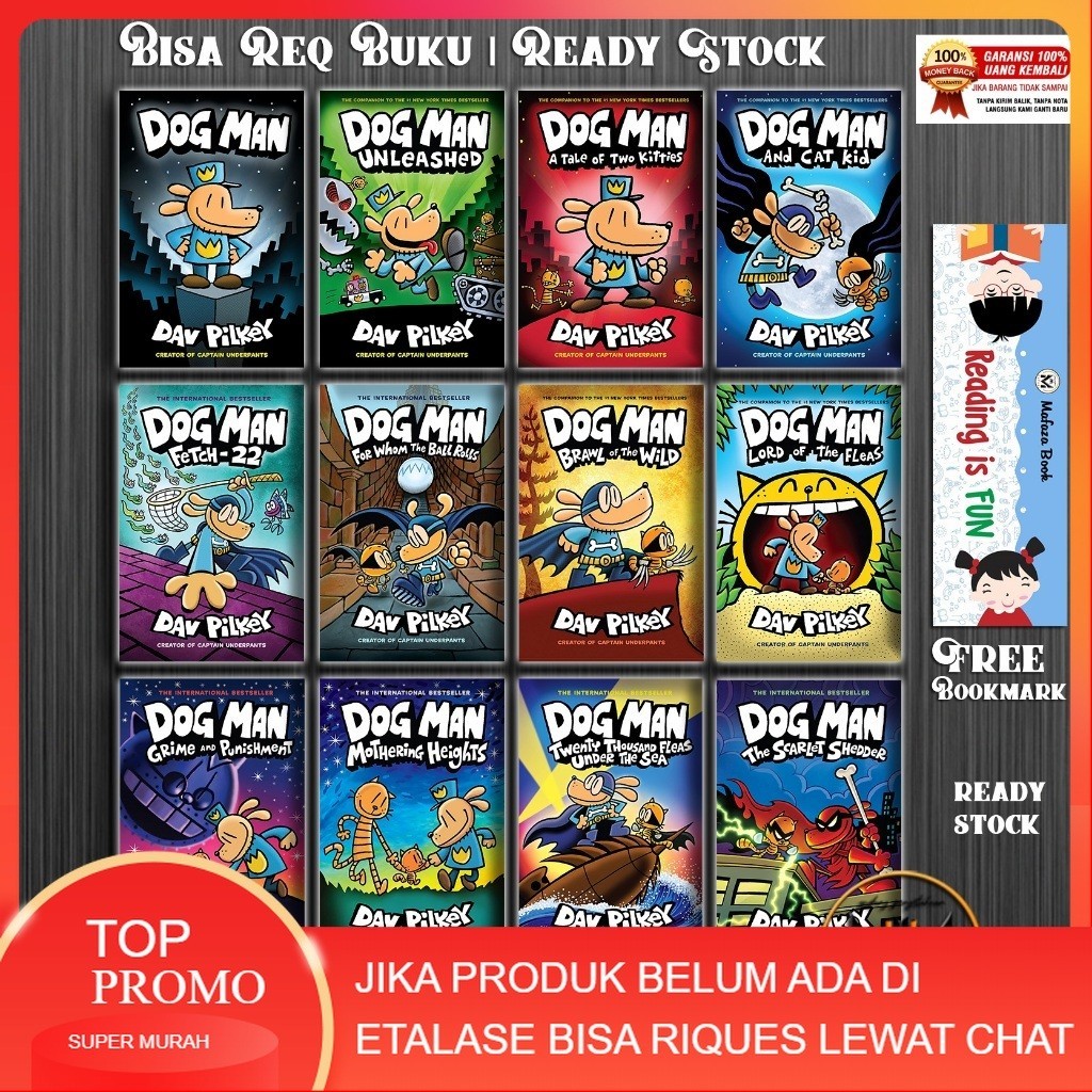 Jual Book Dog Man (12 book series) by Dav Pilkey (English) | Shopee ...