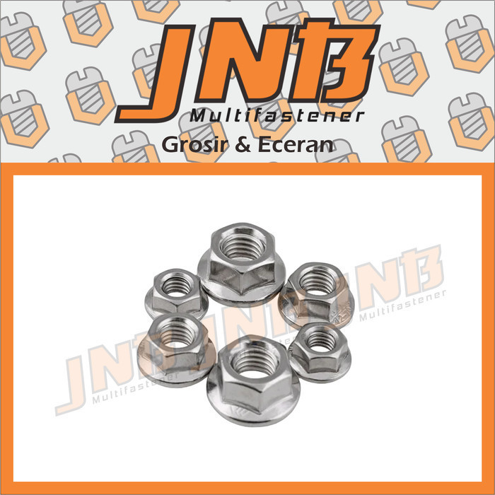 Jual Mur Flange Stainless 304 M10 Drat 1.25 SUS 304 Anti Karat A2-70 | Shopee Indonesia