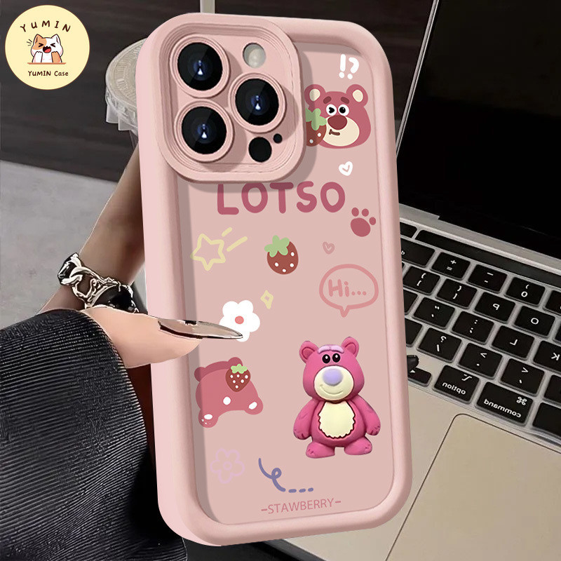 Jual Casing Gelang Lotso Beruang Stroberi Bunga Telinga Boneka 3D Lucu ...