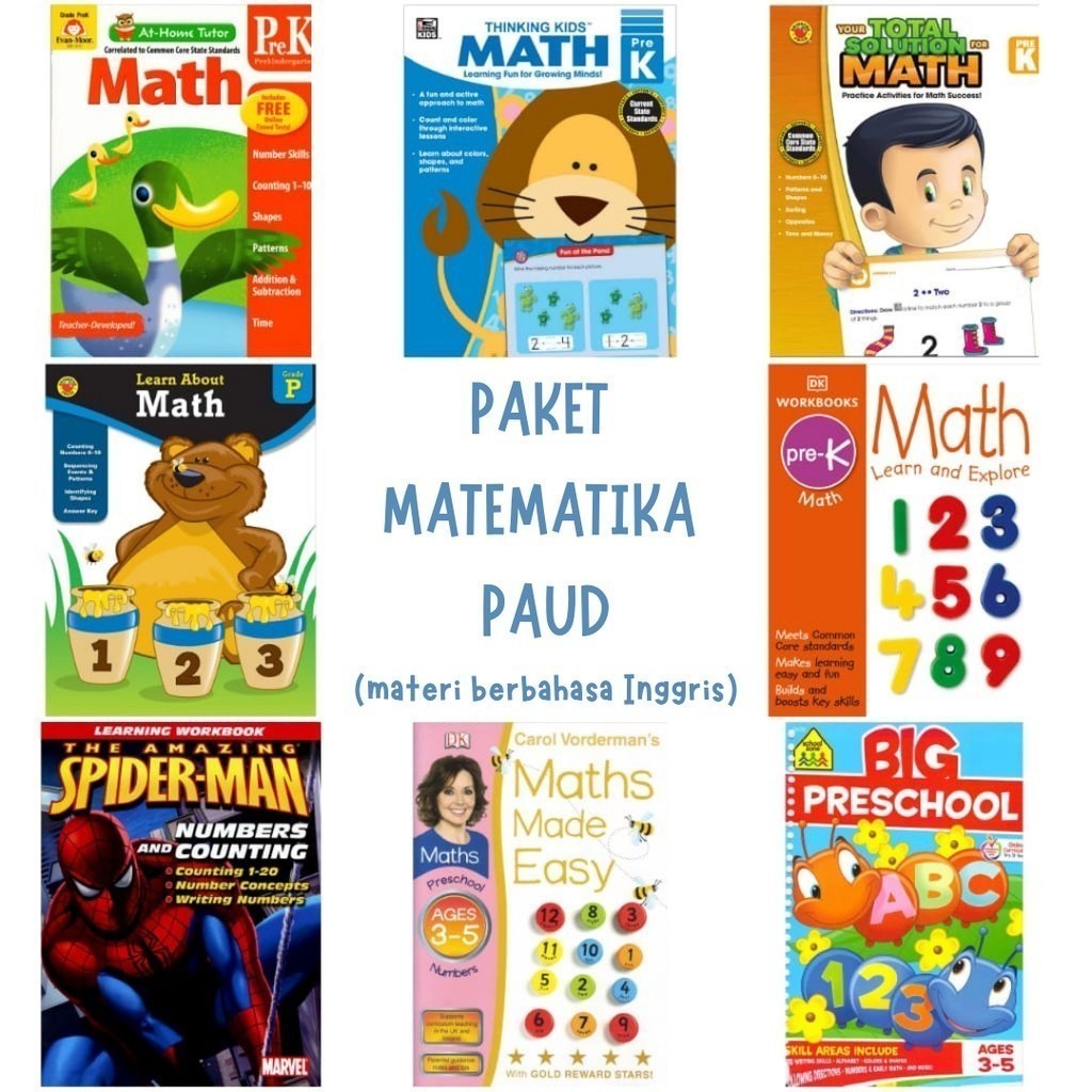 Jual PAKET BELAJAR MATEMATIKA UNTUK PAUD / WORKSHEET MATEMATIKA PAUD ...