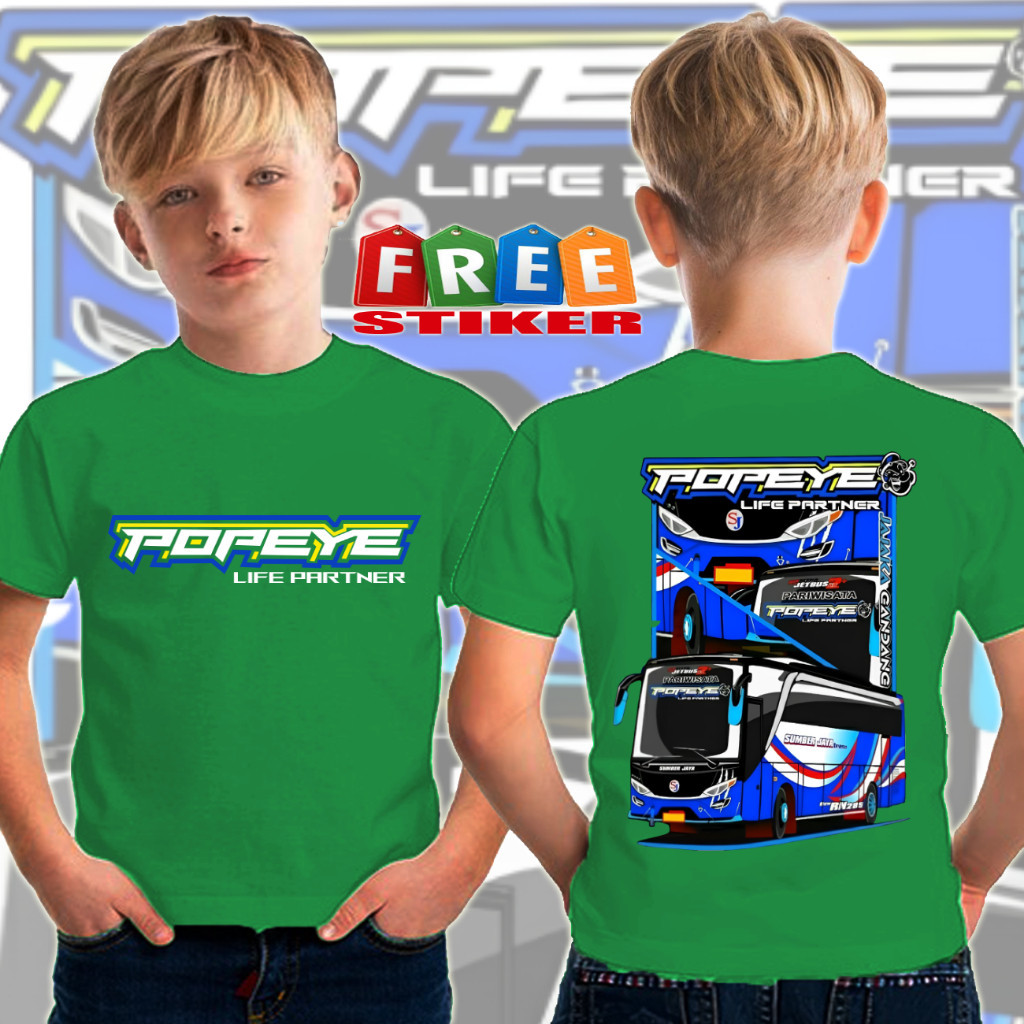 Jual Baju Kaos Bis Anak Baju Bus Telolet Jet Bus 5 JB5 Popeye Usia 1 ...