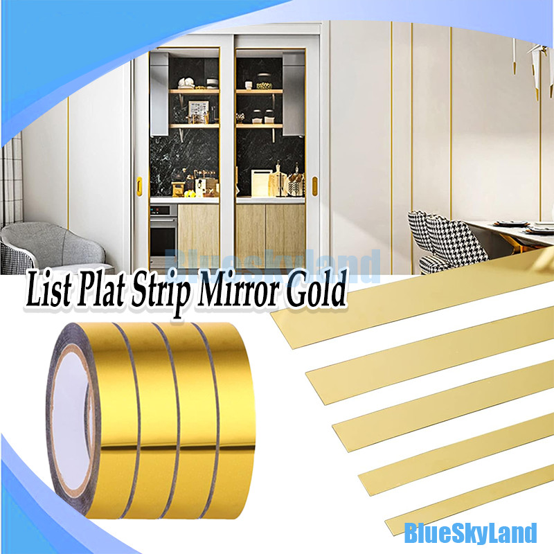 Jual 3M / List Plat Strip Mirror Gold Stainless Steel / Stainless Steel ...