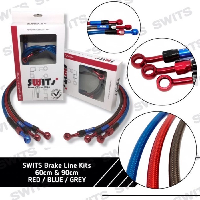 Jual Selang Rem SWITS 60cm dan 100cm Universal Banjo Lurus Non PSI ...