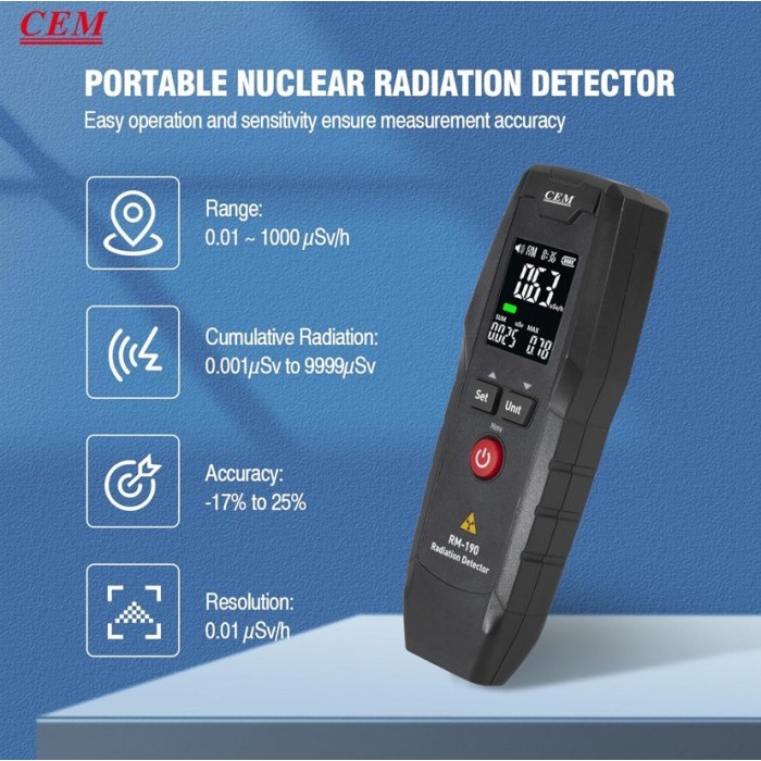 Jual Detektor Radiasi Nuklir CEM RM-190 Profesional Penguji Zat ...