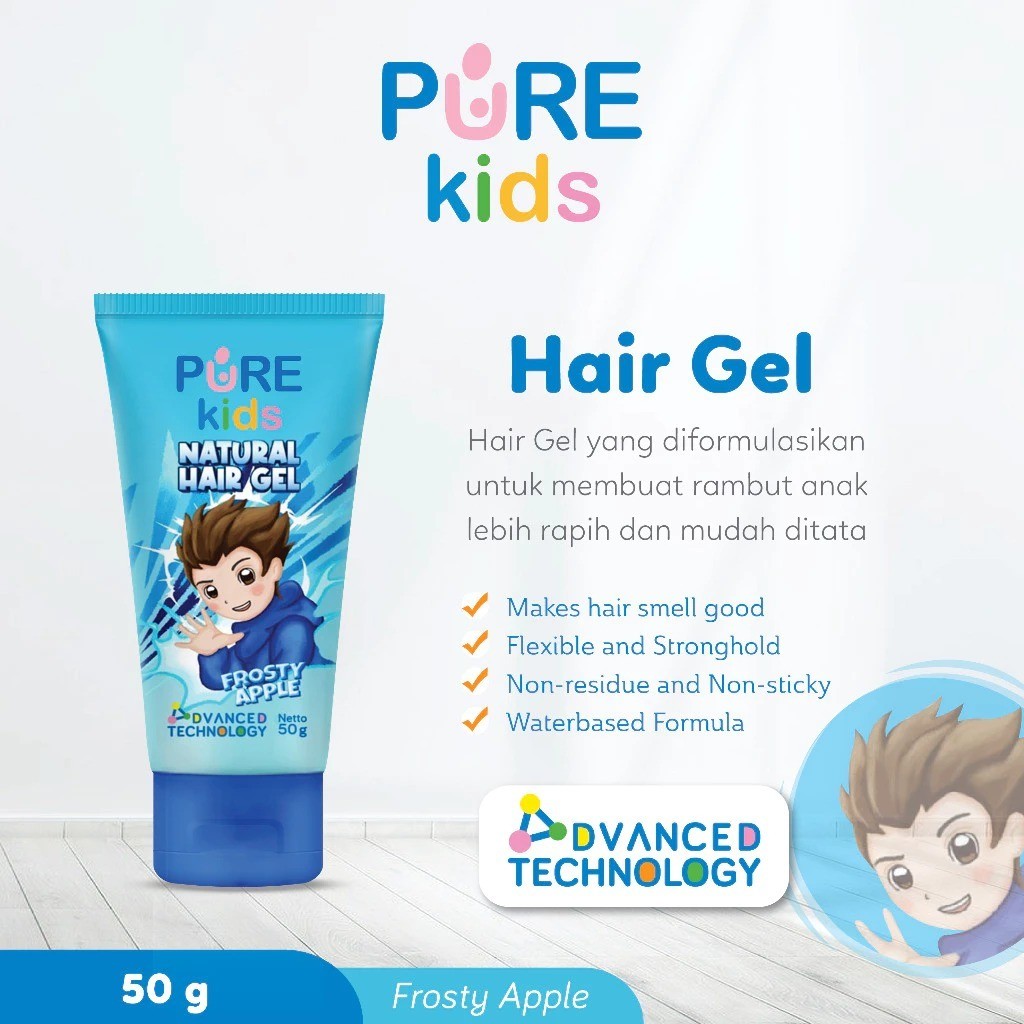 Jual Pure Kids Natural Hair Gel 50gr / Perawatan Rambut Anak | Shopee ...