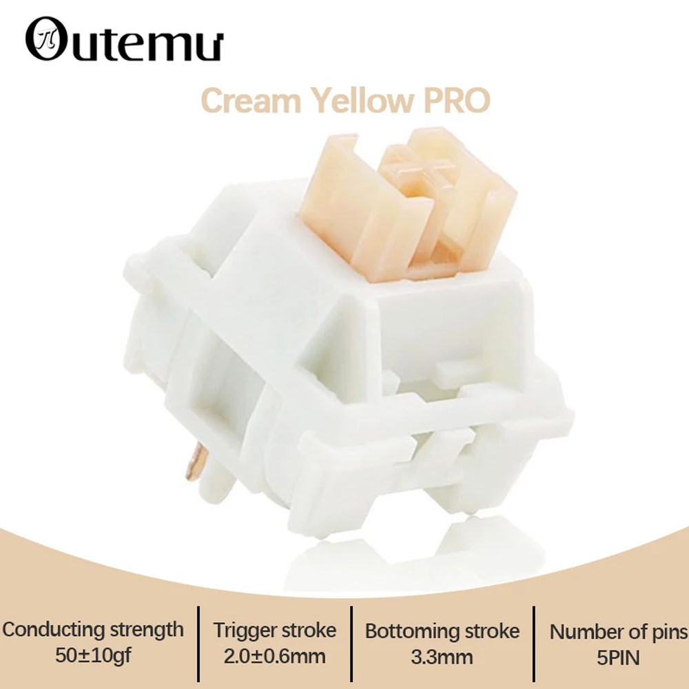 Jual Outemu Switches Lubed Mechanical Keyboard Switch 5Pin Silent Tactile Linear Cream Pink ...