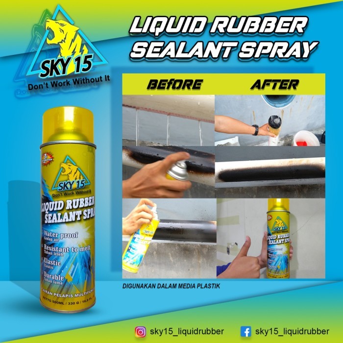 Jual YM27 SKY 15 LIQUID RUBBER SEALANT SPRAY ANTI BOCOR CAIRAN PELAPIS 500 ML | Shopee Indonesia