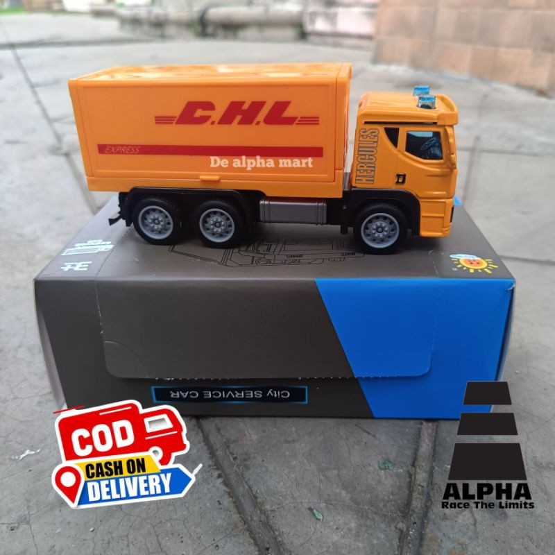 Jual DIECAST TRUK BOX DHL EKSPEDISI MINIATUR TRUK PAKET MURAH | Shopee ...