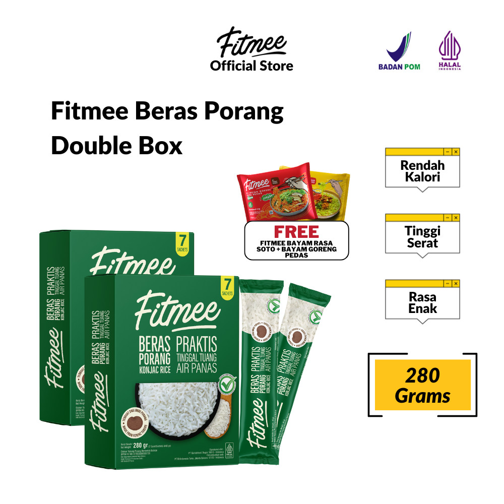Jual Fitmee Beras Porang Double Box 280 Gr Konjac Rice FREE 1 Fitmee ...