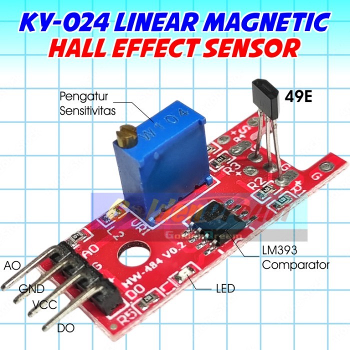 Jual KY-024 Sensor Linear Magnetic Hall Effect Sensor Linier Magnetik 49E KY024 | Shopee Indonesia