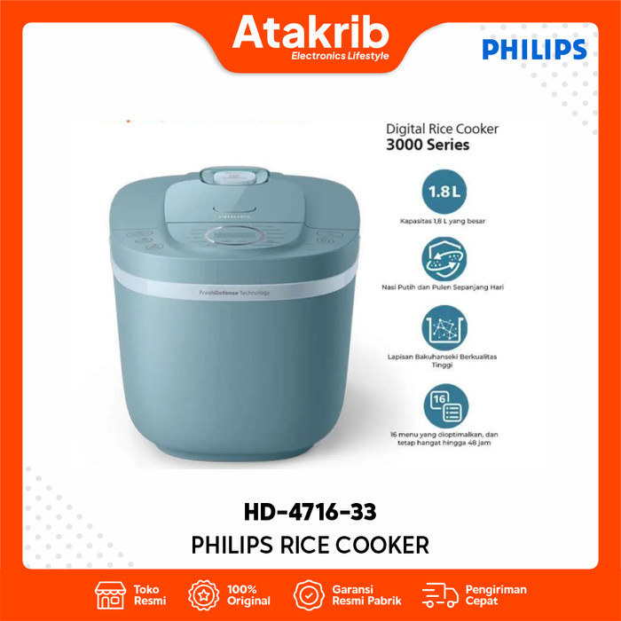Jual PHILIPS RICE COOKER HD-4716-33 / HD4716/33 Digital Series 1.8 L ...