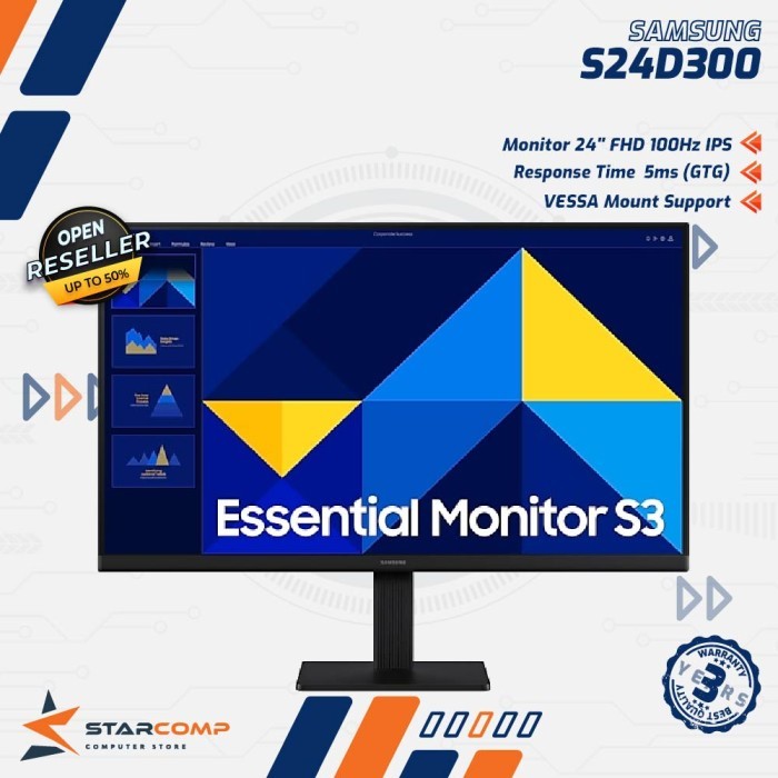 Jual Samsung S24D300 S3 24" FHD 100Hz 5ms Monitor LED LS24D300GAEXXD ...