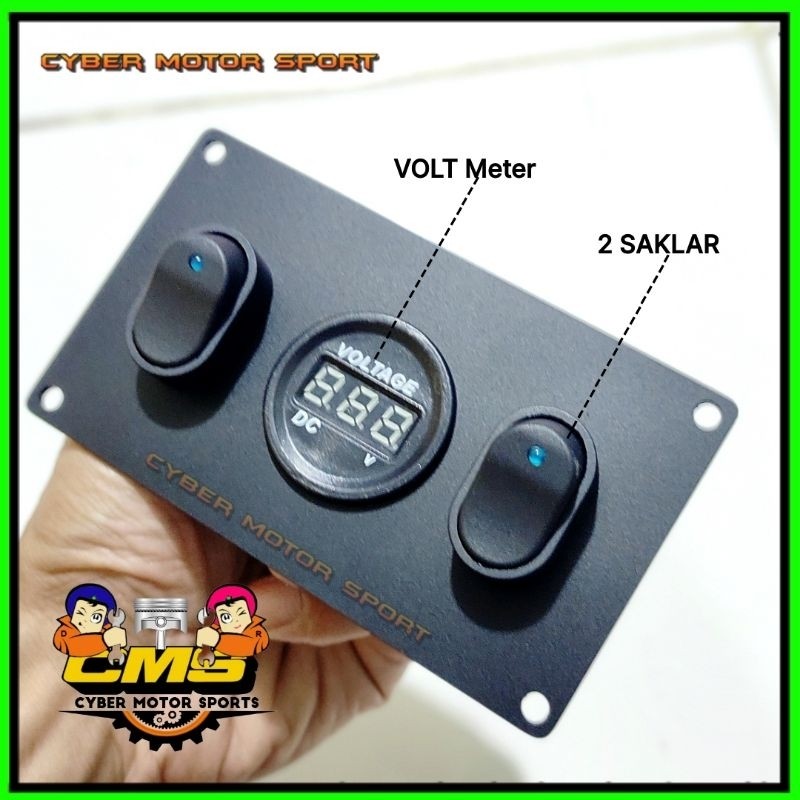 Jual universal 12v 24v Saklar mobil dashboard instrument 2 sakelar volt ...