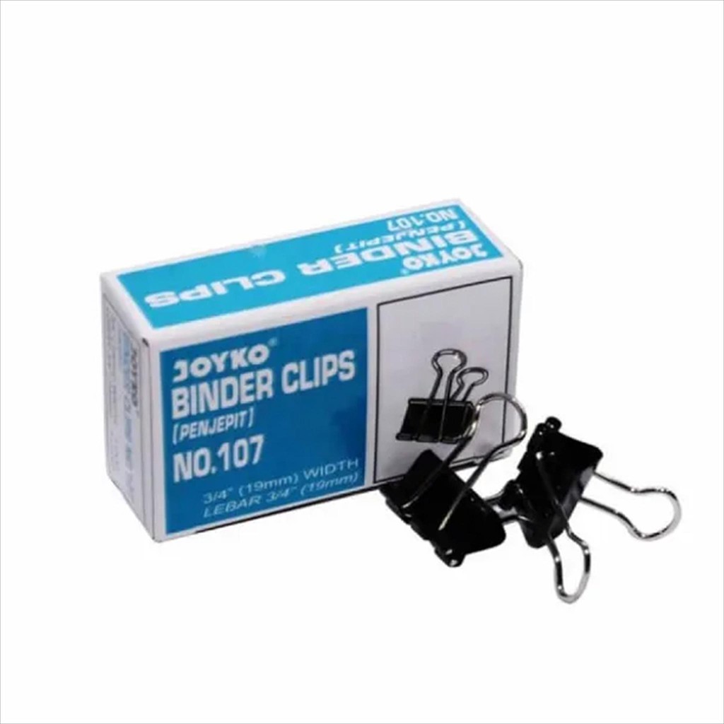 Jual JOYKO Binder Paper Clip Black No.107 Paperclip Berkas / Klip Hitam ...