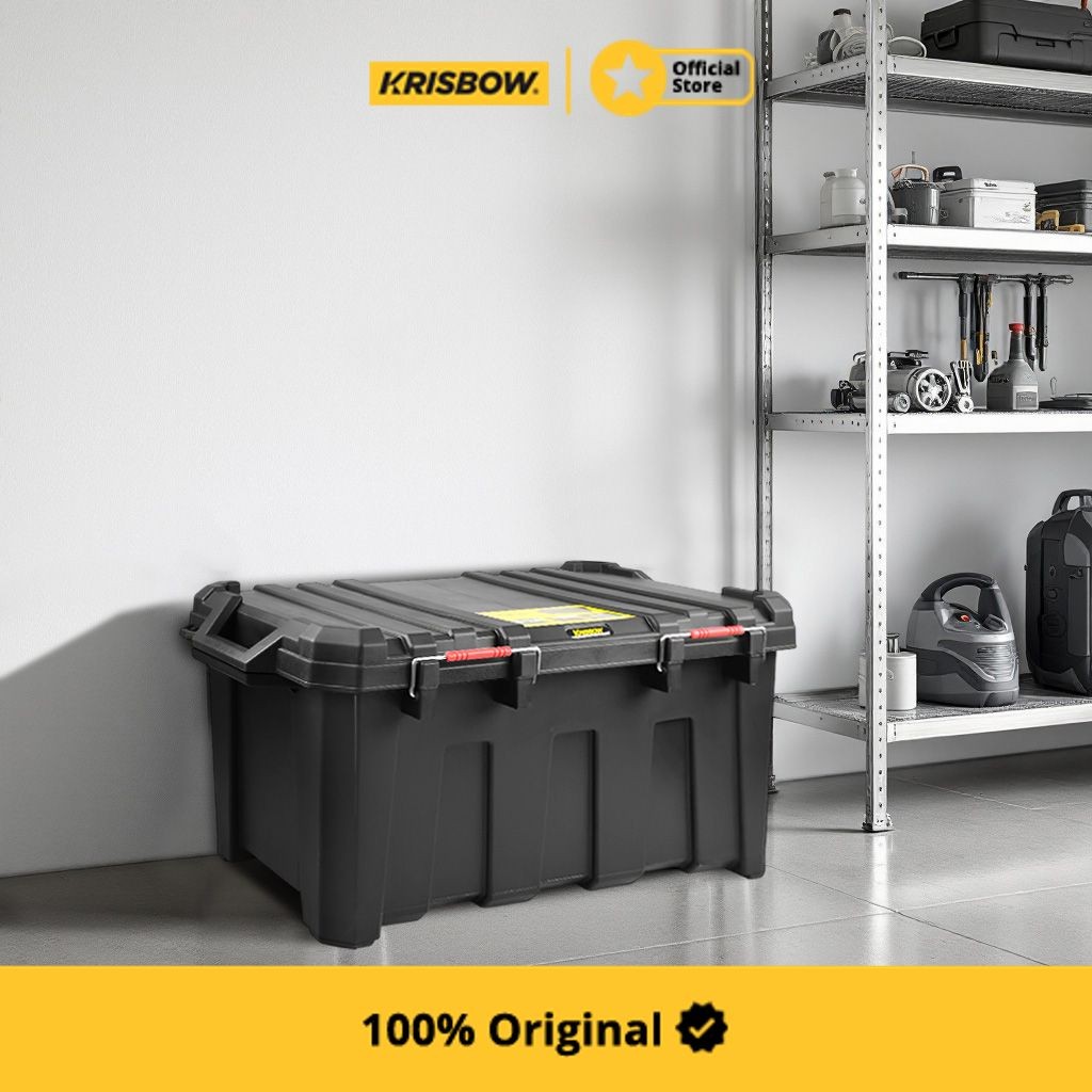 Jual Krisbow Container Box Kotak Penyimpanan 85 Ltr-Hitam Lrcbb85 ...