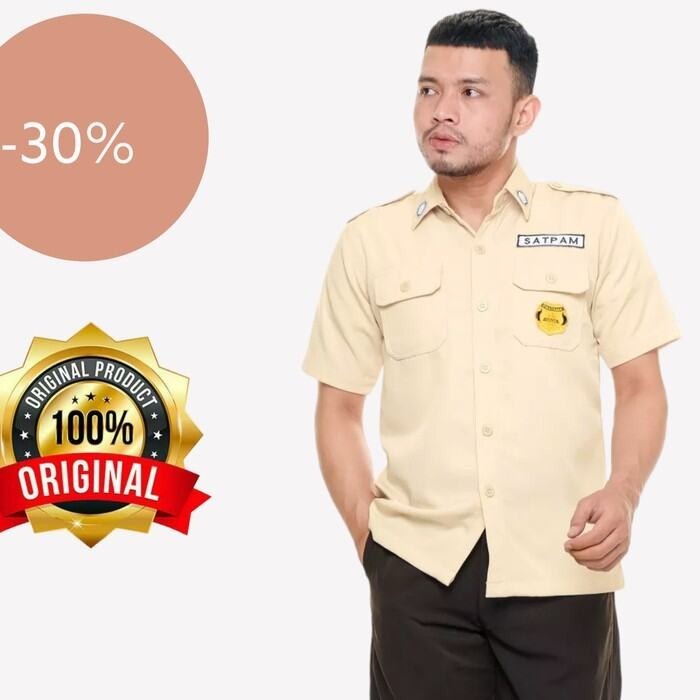 Jual SERAGAM PDL PDH CREAM SATPAM SECURITY BAHAN TEBAL HALUS COD | Shopee Indonesia