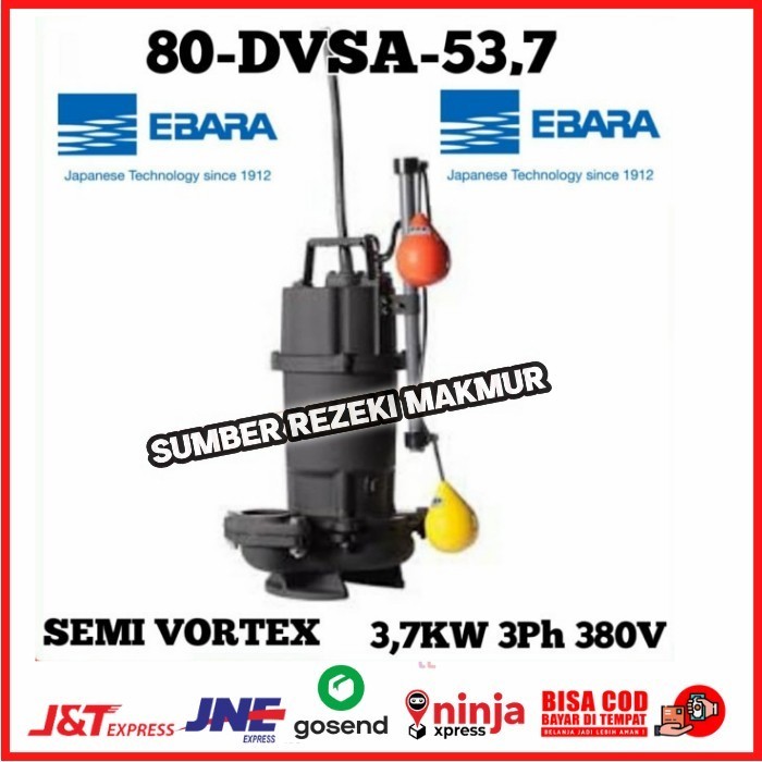 Jual POMPA EBARA 80DVSA53.7 3,7KW 380V SUBMERSIBLE PUMP EBARA AIR KOTAR | Shopee Indonesia