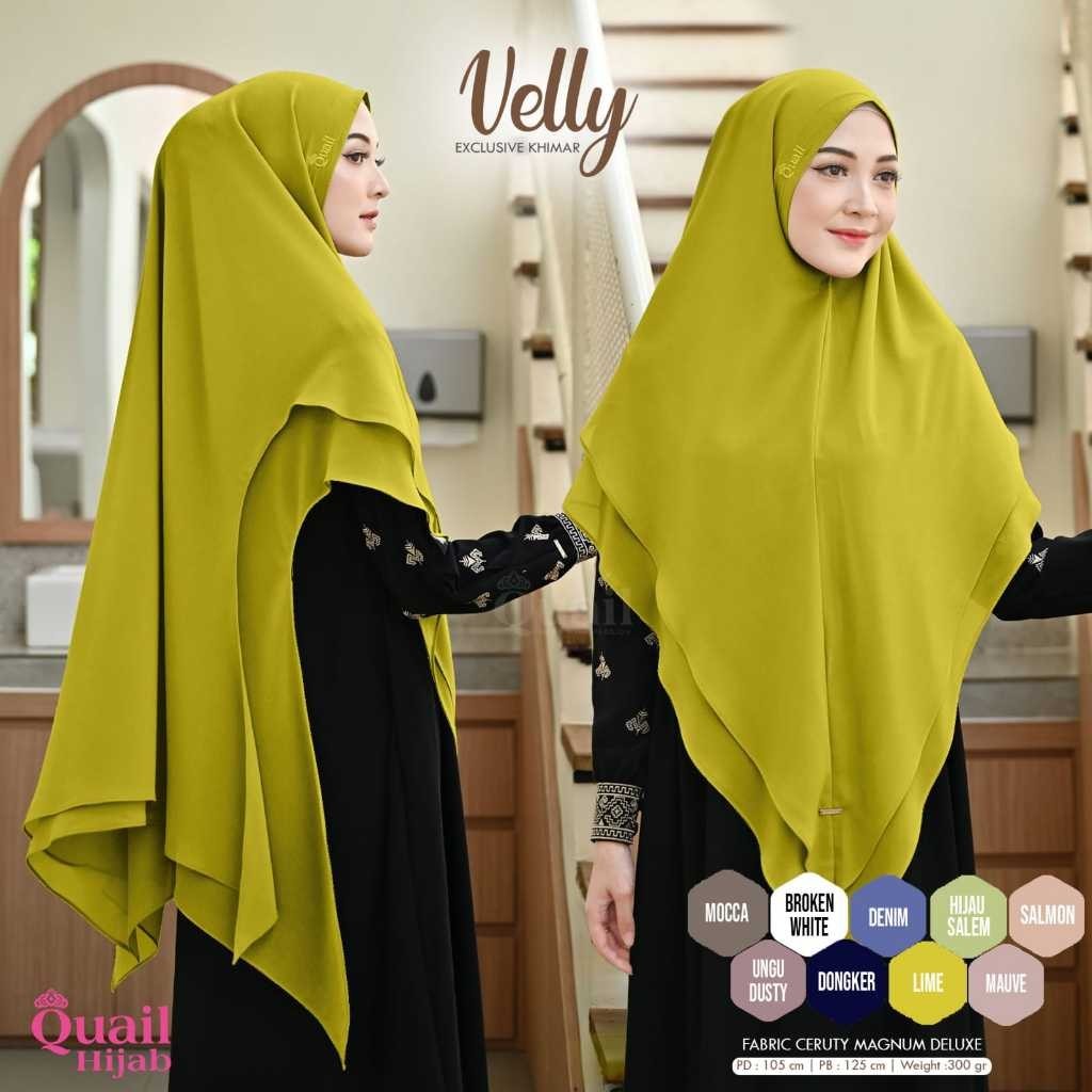 Jual Velly Daily Hijab Khimar Original Qauil Hijab Wanita Fabric Ceruty ...