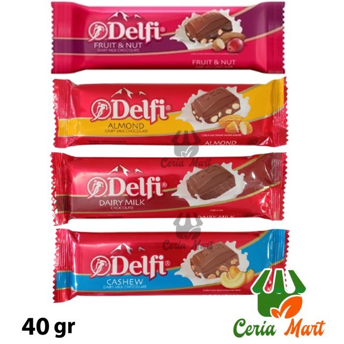 Jual Coklat Delfi Chocolate Bar Dairy Milk Cashew Almond 50 gr | Shopee ...