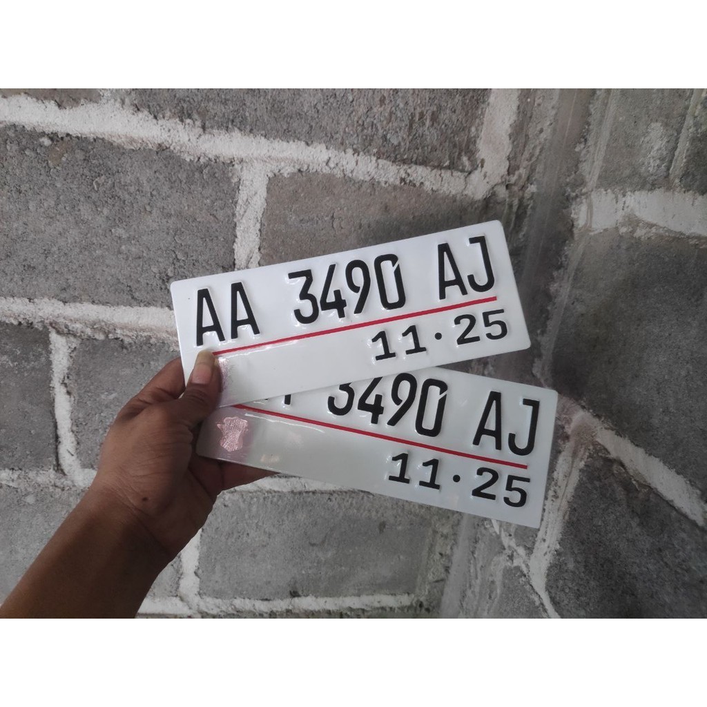Jual plat nomor motor font terbaru 1 pcs free list stiker custom / plat ...