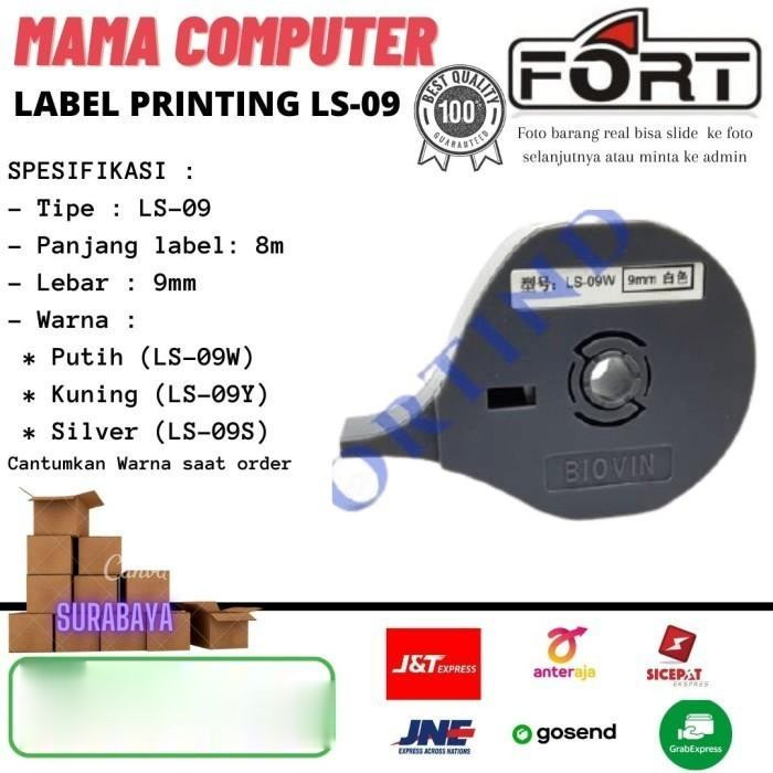 Jual Label LS09W 8M x 9mm Mesin Printer Marker Tube Biovin Tubing ...