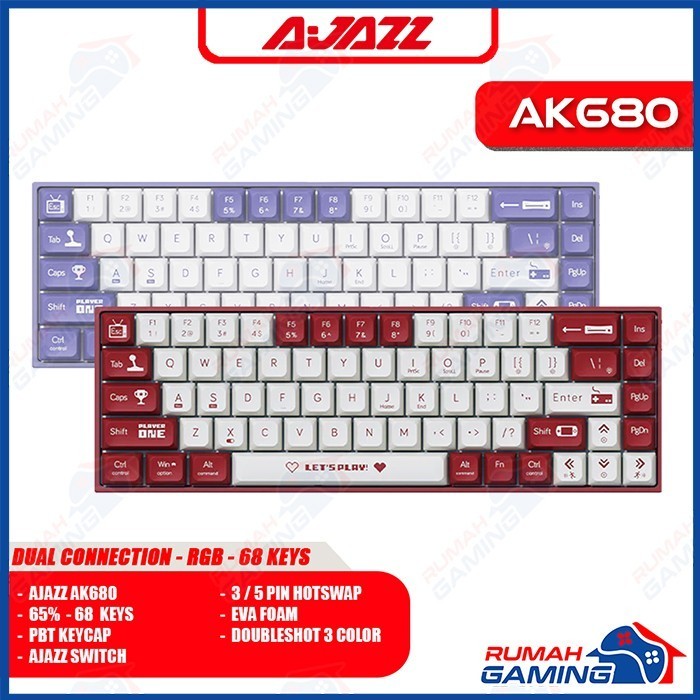 Jual AJAZZ AK680 - 65% - Wired - Rgb - Hotswap - Mechanical Keybaoard ...