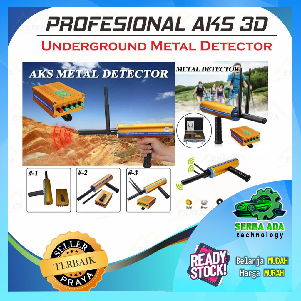 Jual Metal Detector Jarak Jauh AKS 3D Wide Range Gold Emas Diamond ...