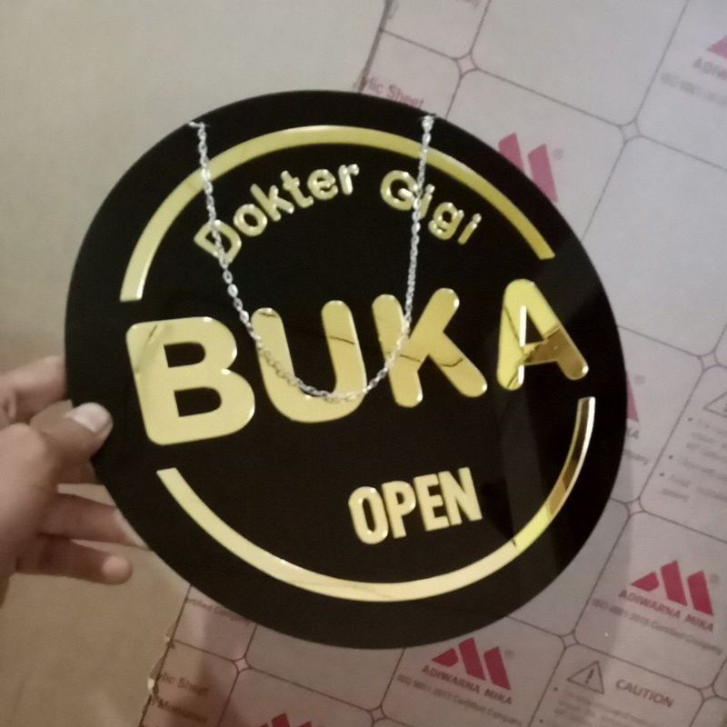 Jual Buka Tutup + Custom Nama Toko / Ruko / Office Sign In Acrylik ...