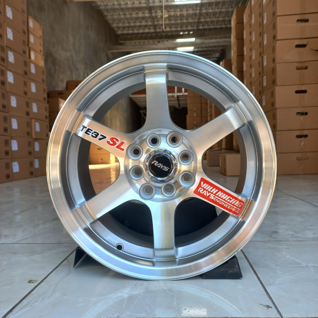 Jual VELG TE37 SL H8 R15 warna silver polis | Shopee Indonesia