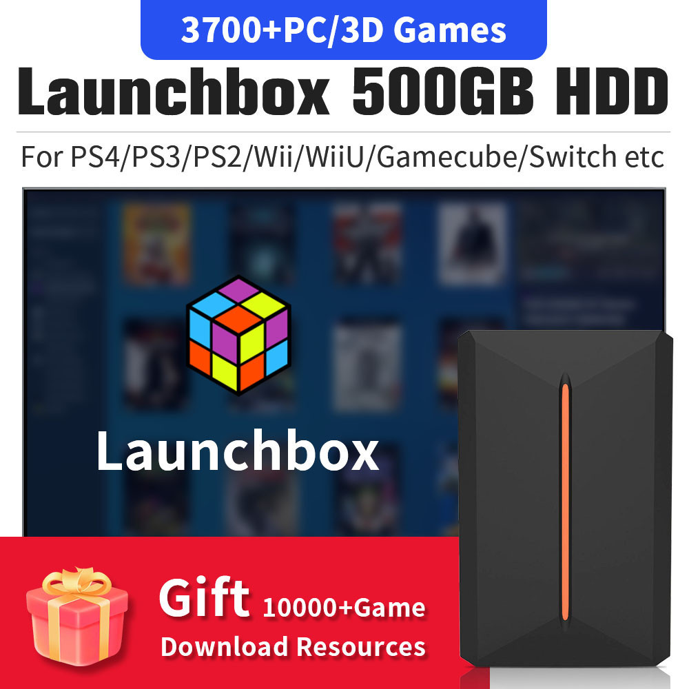 Jual Launchbox 500G Portable Game Hard Drive Hyper Base Lbox Gaming HDD with 3700 PC/3D Game for ...