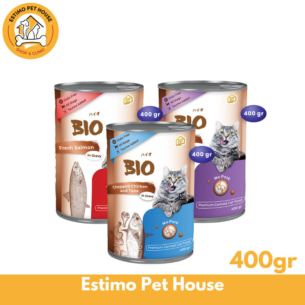 Jual BIO Cat Kaleng 400gr All Life Stages Makanan Basah Wet Food Kucing ...