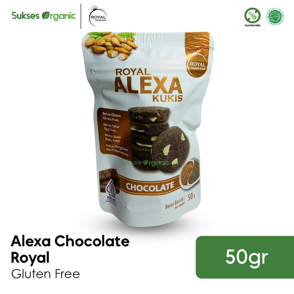 Jual Alexa Cookies Almond CHOCOLATE Royal 50gr Gluten Free | Shopee ...