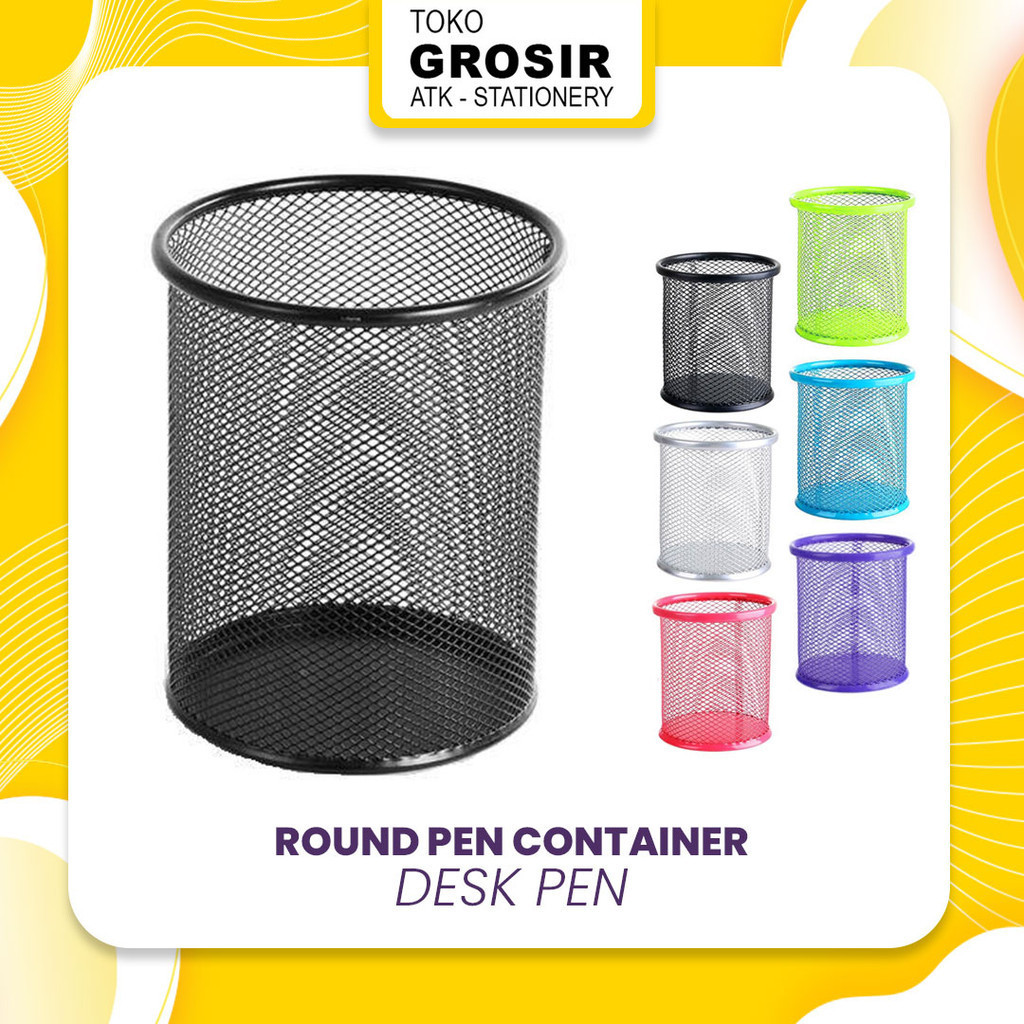 Jual ROUND PEN Container / Desk Pen / Tempat Pensil Tabung PS-02 BL ...